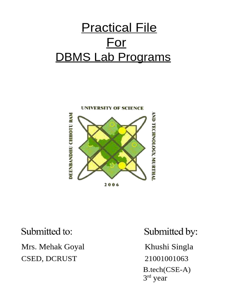 Dbmsfront Khushi | PDF