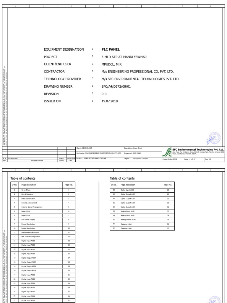 d572 3 MLD STP at Mandleshwar, MP (Mpudc) - PLC Panel Drawing - r0 ...
