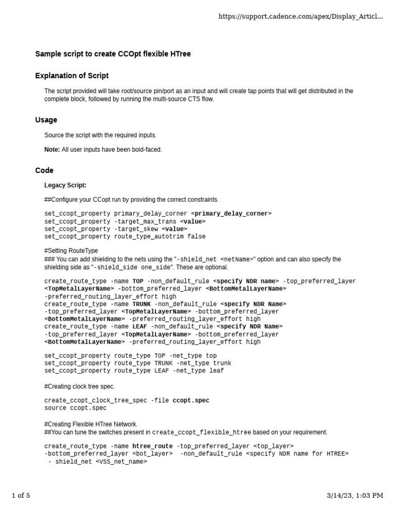 Sample FlexHTree Clock Script | PDF