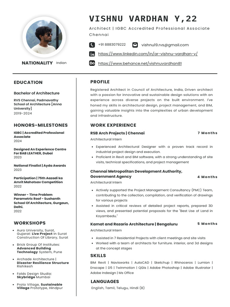 Vishnu Vardhan Y CV_India | PDF