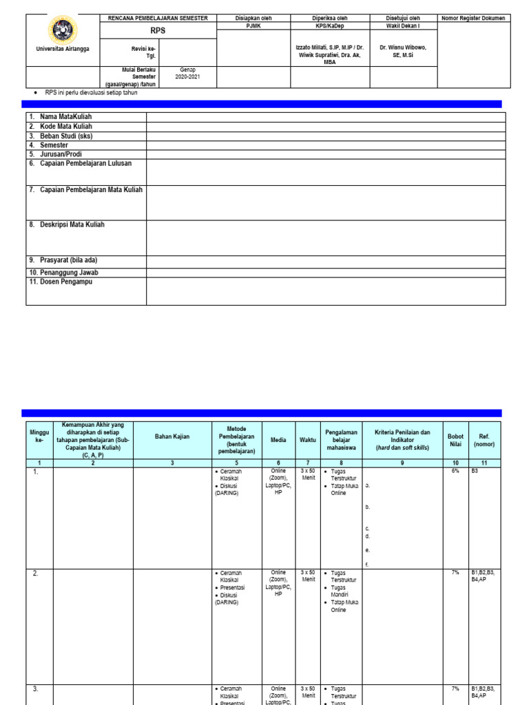 Rps Perencanaan Pajak s1 Ak Psdku Bwi Genap 2020-2021 | PDF