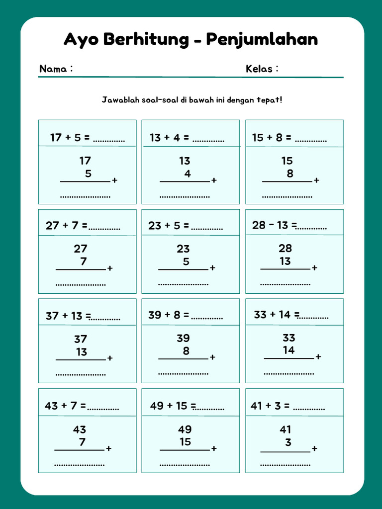 lkpd penjumlahan bersususn | PDF