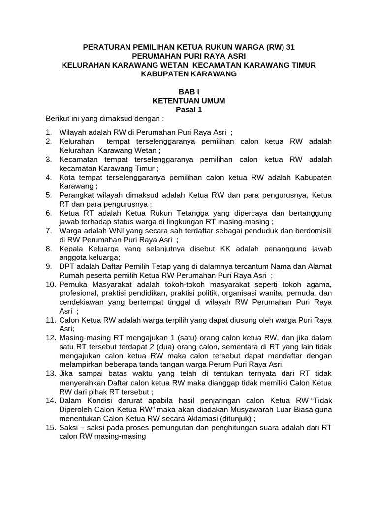 DRAF KETENTUAN DAN TATA CARA PEMILIHAN Revisi | PDF