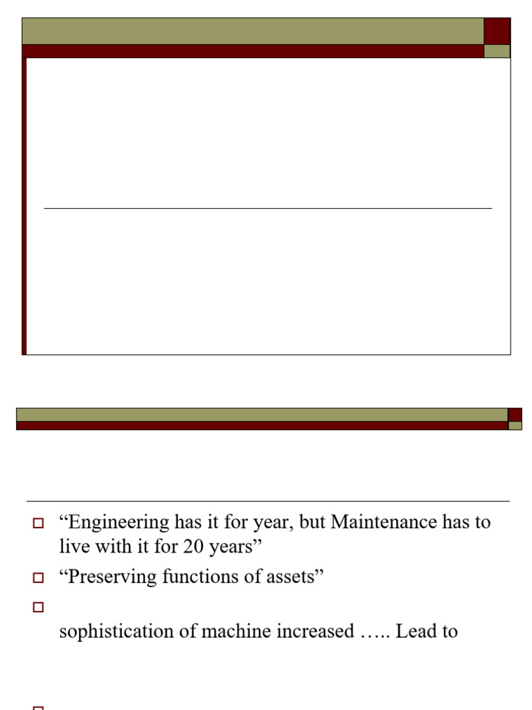 Lecture 2 Maintenance Engineering | PDF