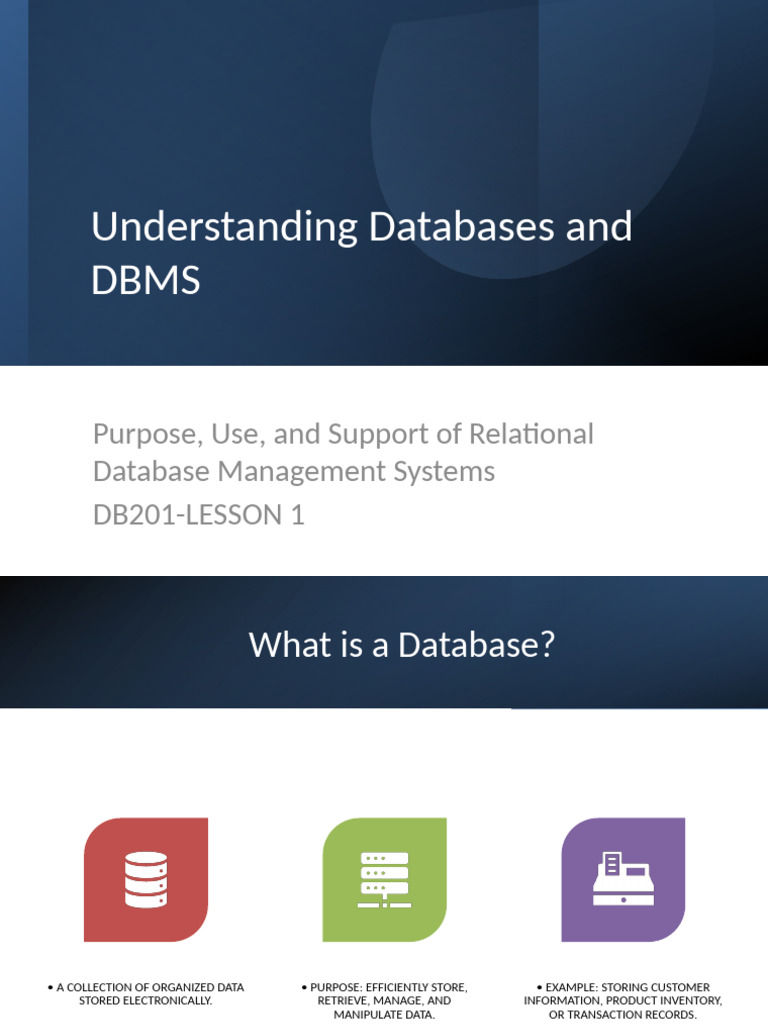 Database DBMS RDBMS Presentation | PDF | Databases | Business