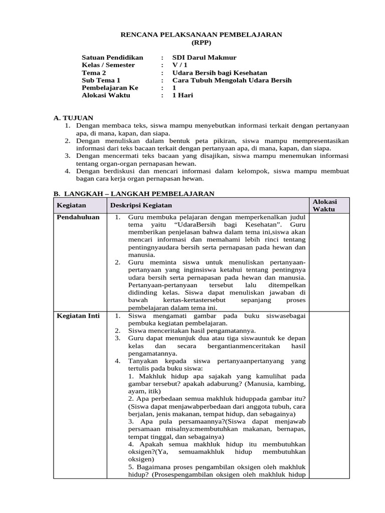 RPP Tema 2 St1 PB 1 | PDF