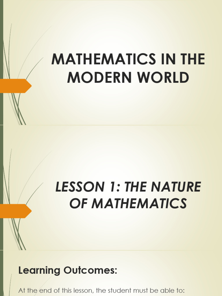 MMW L1 The Nature of Mathematics | PDF