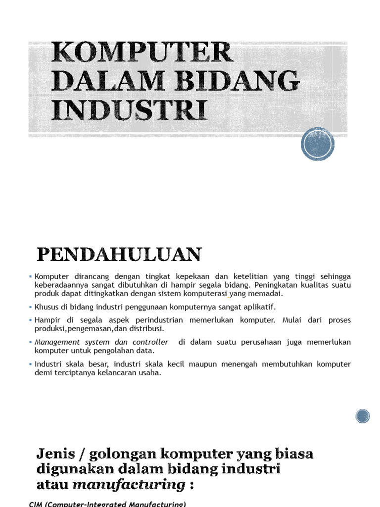 Komputer Dalam Industri | PDF