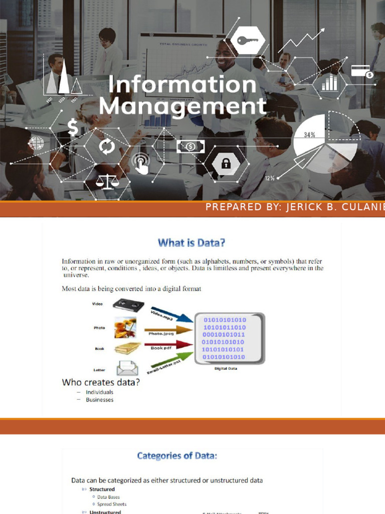 Lesson 1 - Information Management | PDF