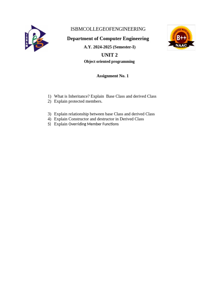 Oop - 2 - Assignment No. 1 | PDF