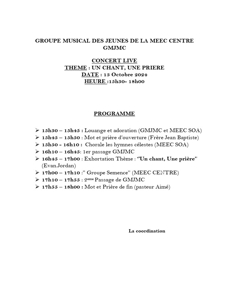 Programme Concert PDF | PDF