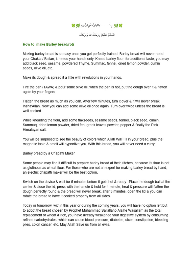 Barley flat bread-roti | PDF