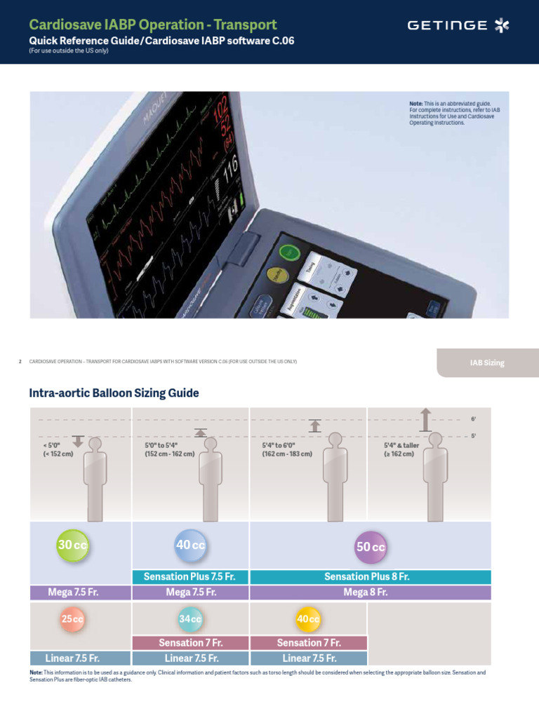 Cardiosave Iabp Operation-Transport Quick Reference Guide - Cardiosave ...