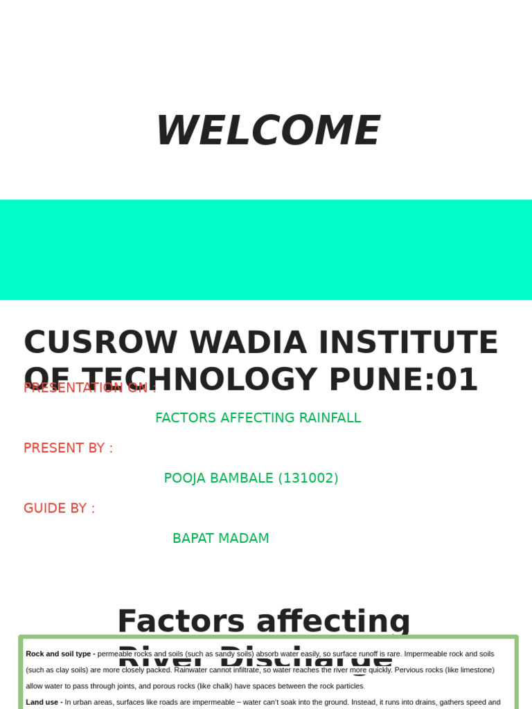Factors Affecting Rainfall | PDF | Discharge (Hydrology) | Science ...
