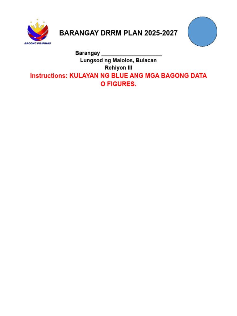 Malolos - BDRRMP Template Edited | PDF