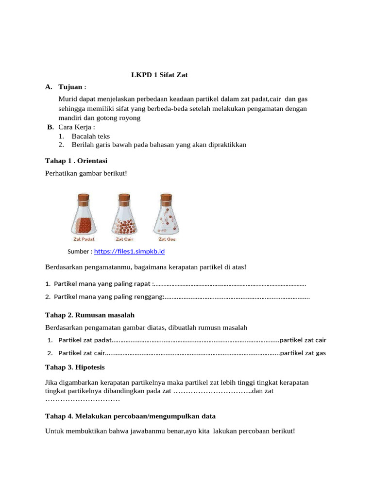lkpd zat dan perubahannya | PDF