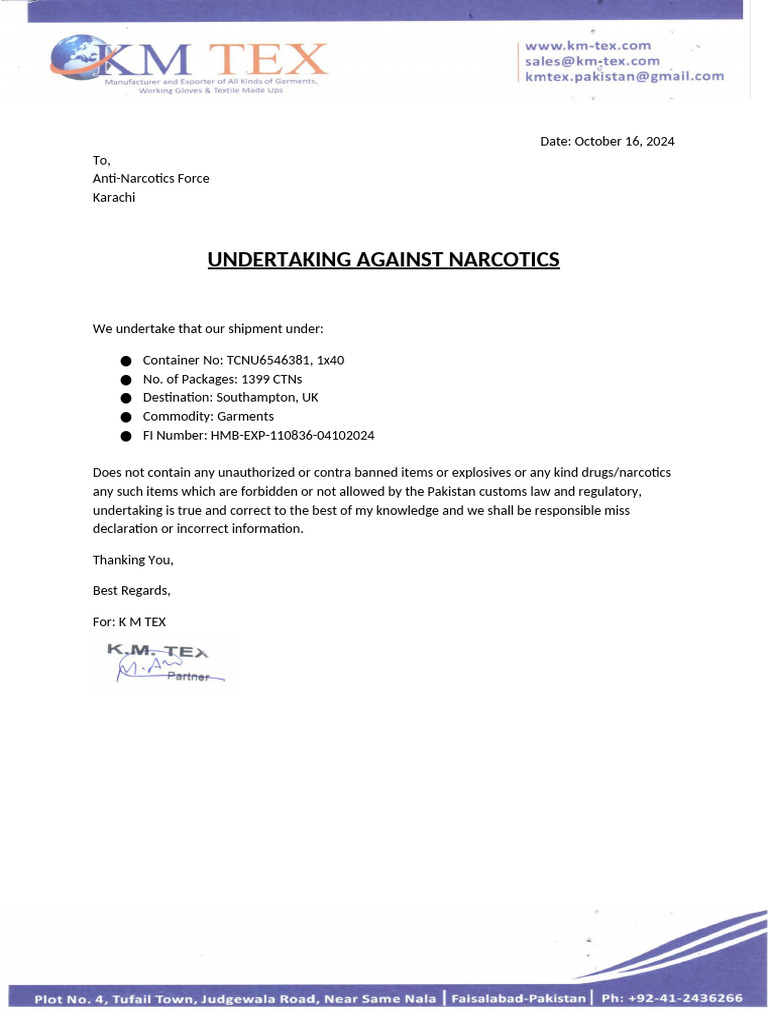 ANF Undertaking | PDF