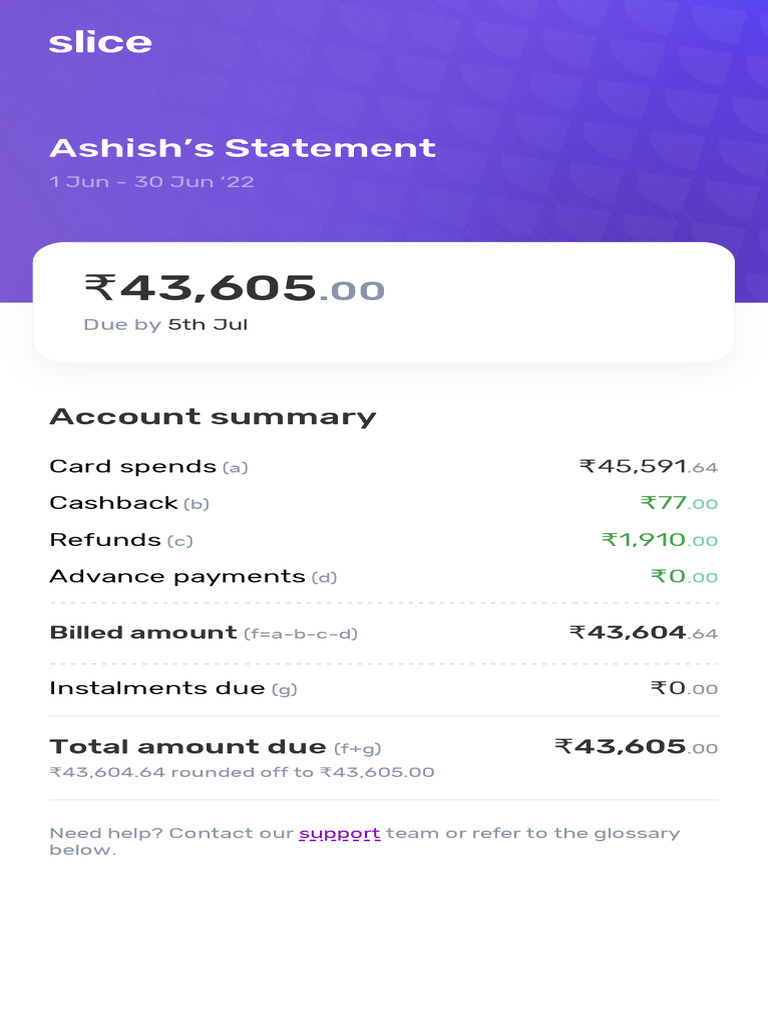 slice account statement - Jun '22 | PDF