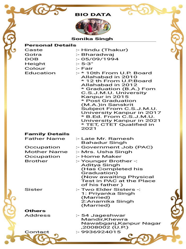 Biodata 3 | PDF