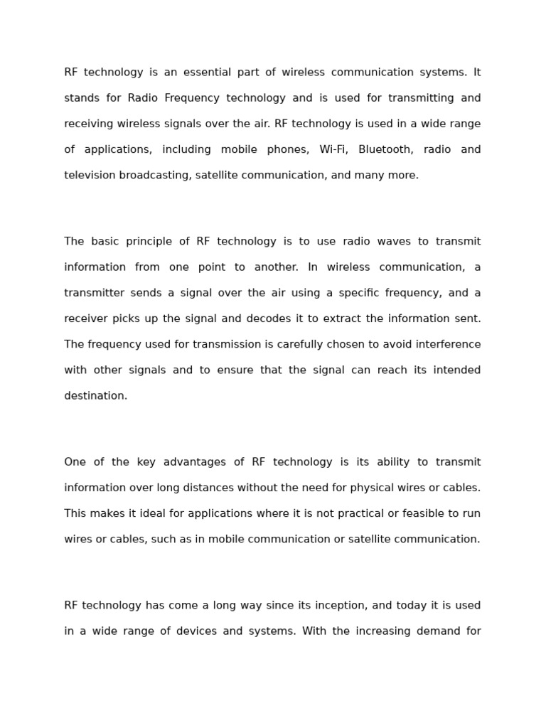 basic principle of RF technology | PDF
