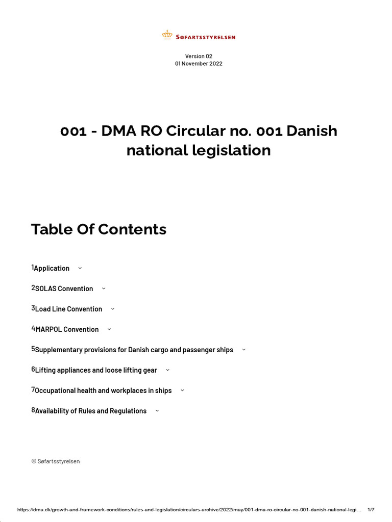 DMA 001 ver 02 - Danish national legislation. 2022.11.01 | PDF