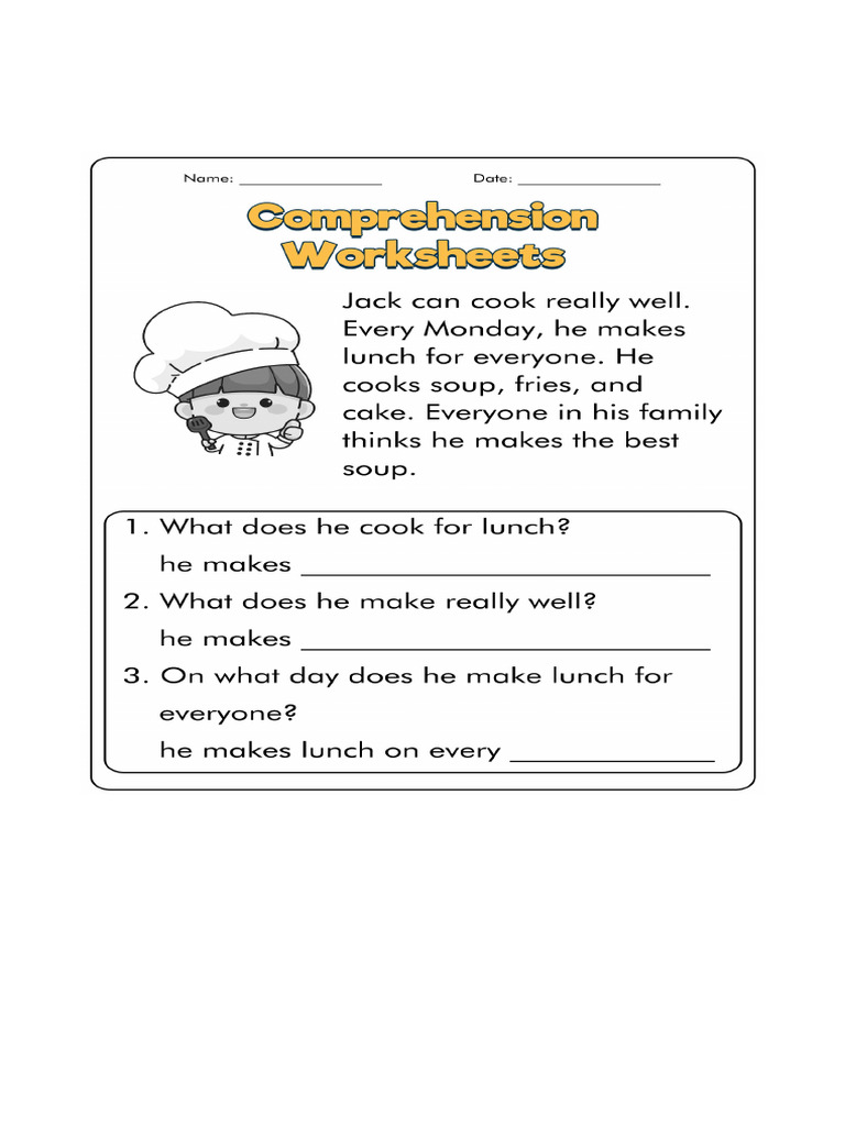 2nd Grade Reading Comprehension Worksheets | PDF
