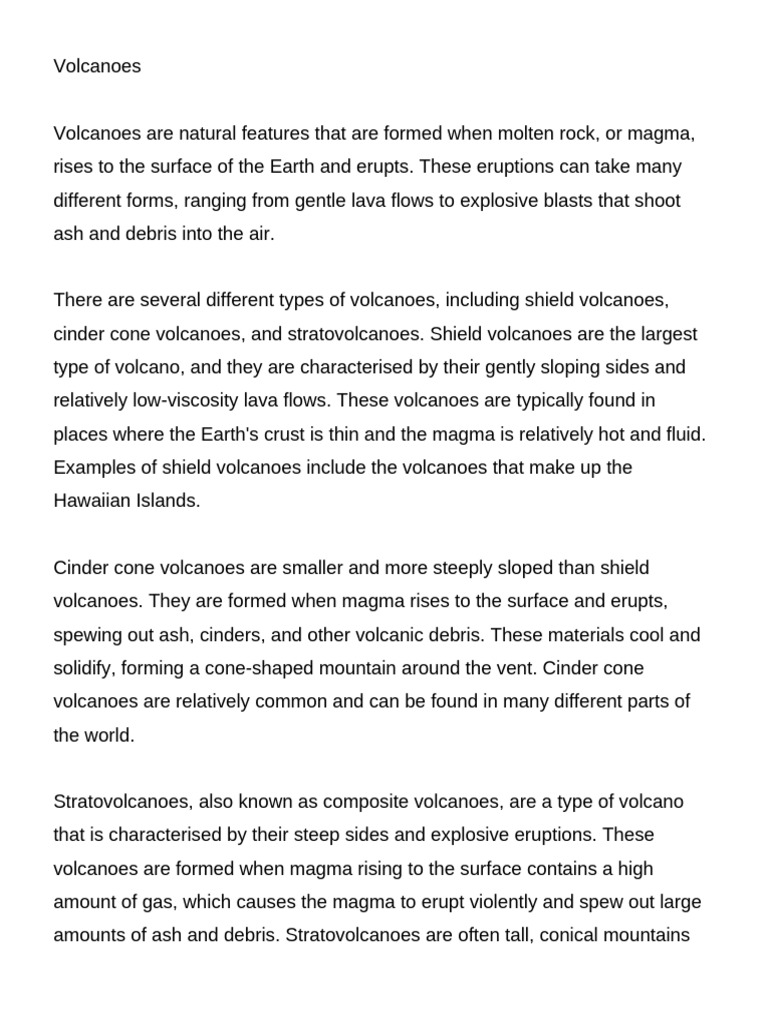 Volcanoes Essay | PDF