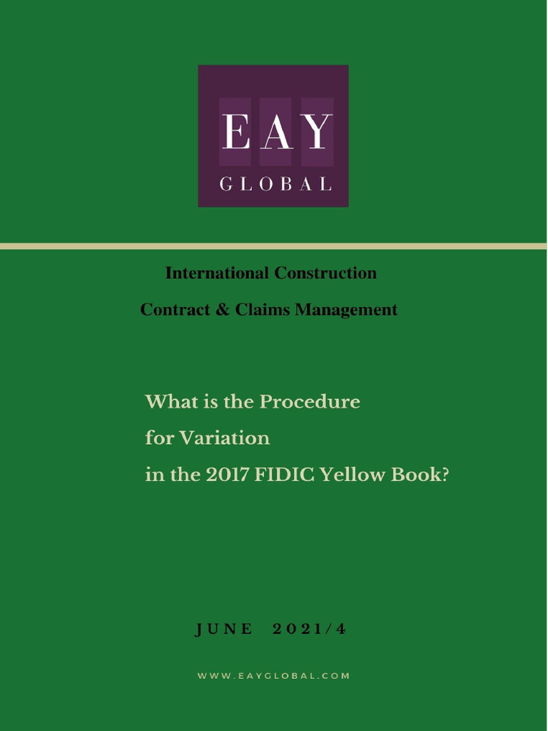 Variation As Per FIDIC YELLOWBOOK 1999 | PDF
