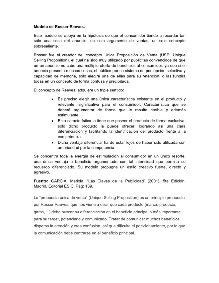 Modelo de Rosser Reeves | PDF