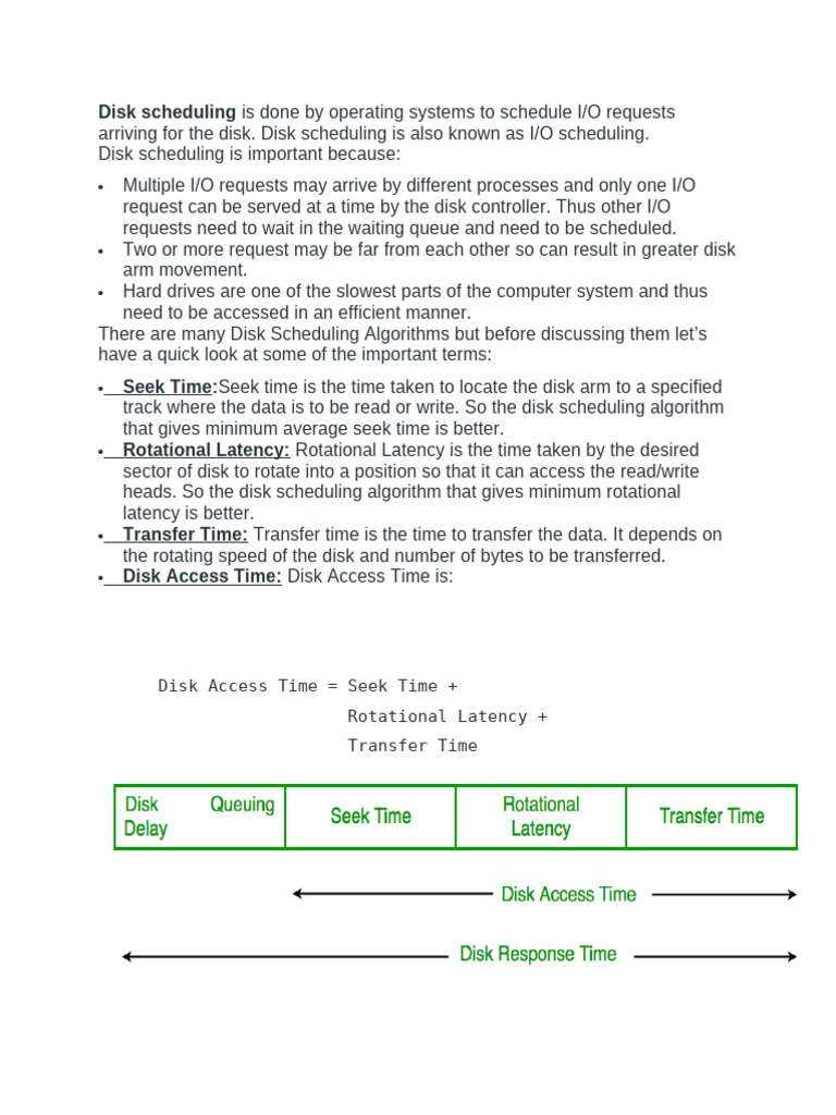 Disk Scheduling Algorithms | PDF