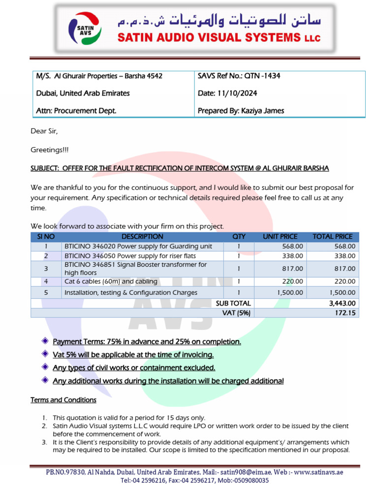 QTN-1434 Al Ghurair Barsha | PDF