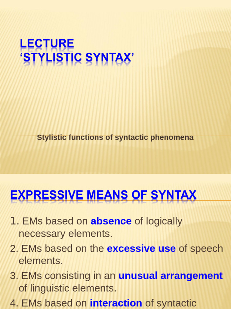 Лекция 4 Syntactical EM 1 | PDF