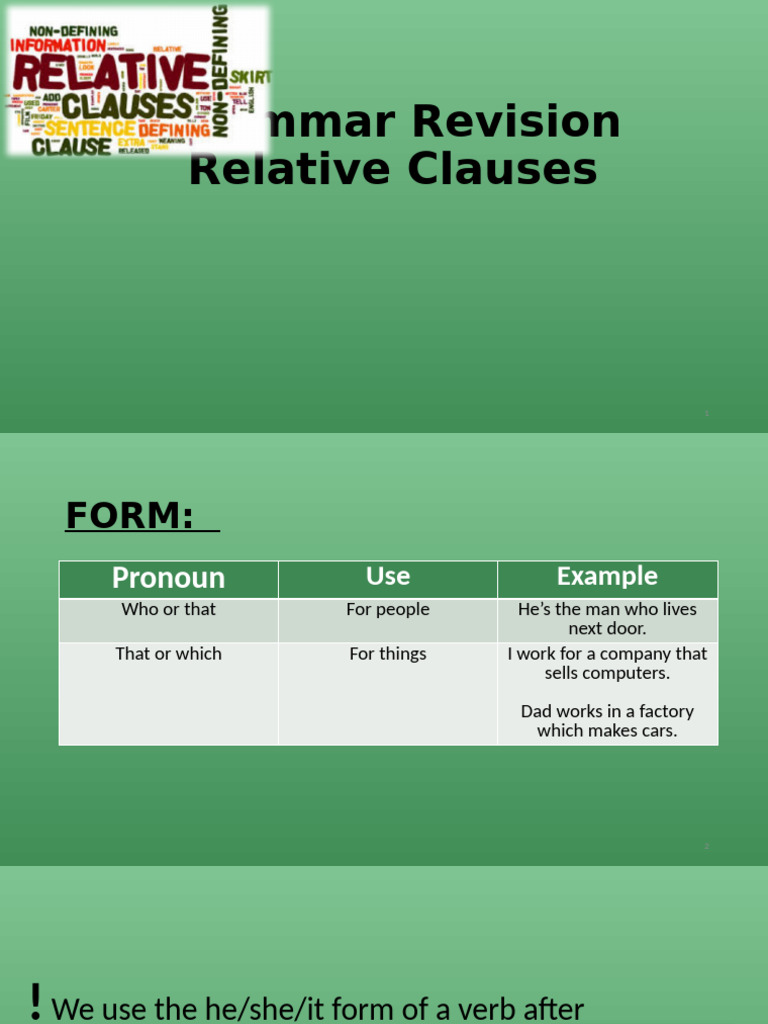Grade 11 - Relative Clauses | PDF
