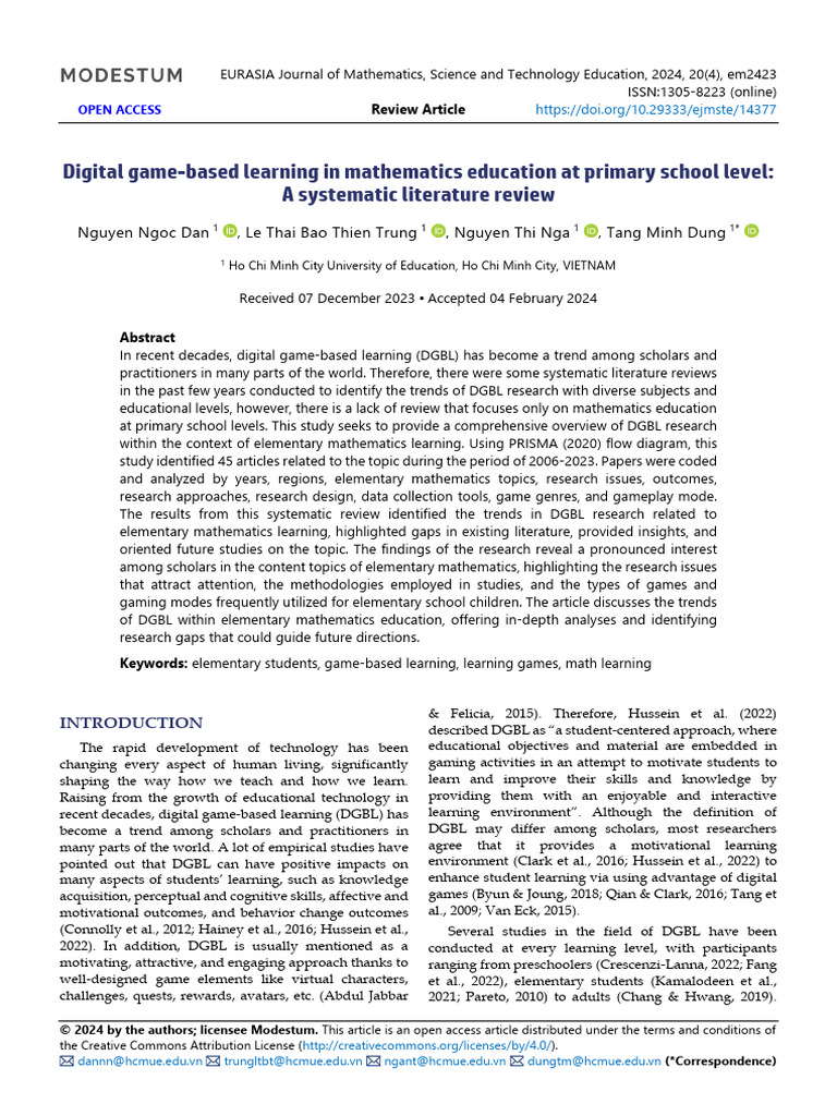 Digital Game-Based Learning in Math Education | PDF | Mathematics ...