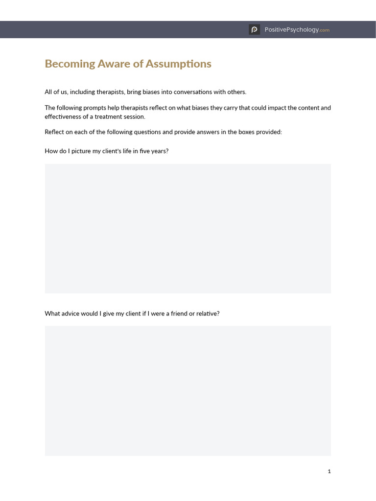 Becoming Aware of Assumptions | PDF
