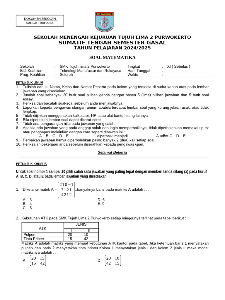 MTKXI 24-25 matematika BU MUSTIKA edit | PDF