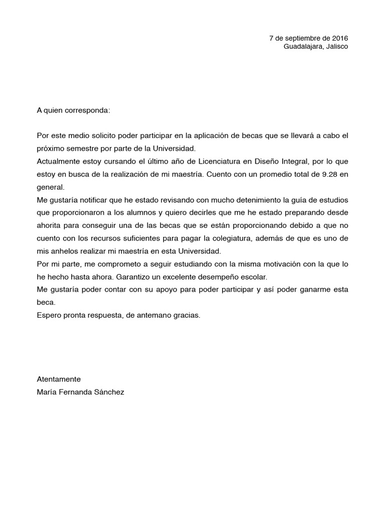 Carta Formal | PDF