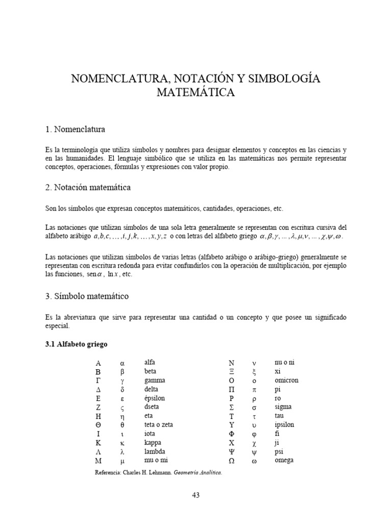 NOMENCLATURA, NOTACIÓN Y SIMBOLOGÍA MATEMÁTICA - Principales - Simbolos ...