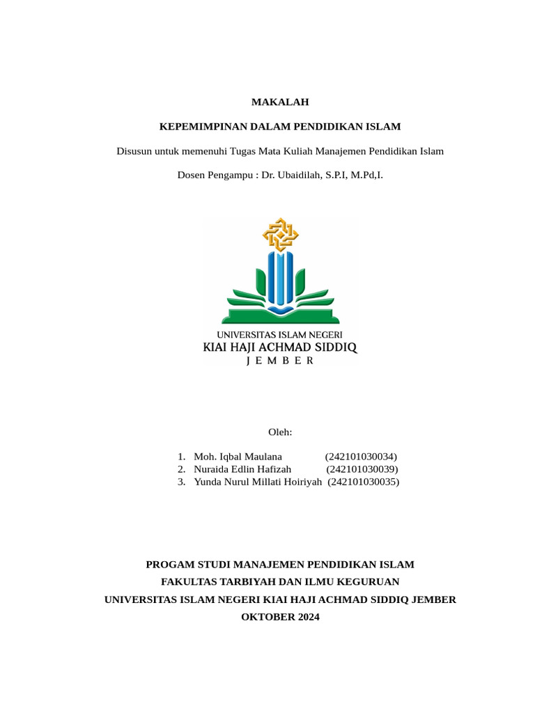 Makalah Manajemen Pendidikan Islam Kel 4 | PDF