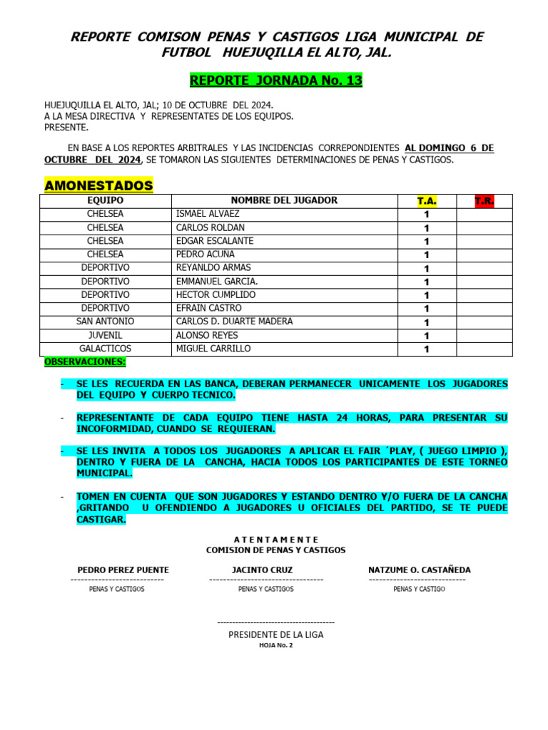 J 13 Reporte Comison Penas y Castigos 2024 | PDF