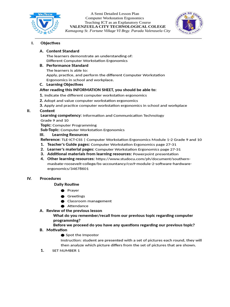 SDLP - Computer Workstation Ergonomics | PDF