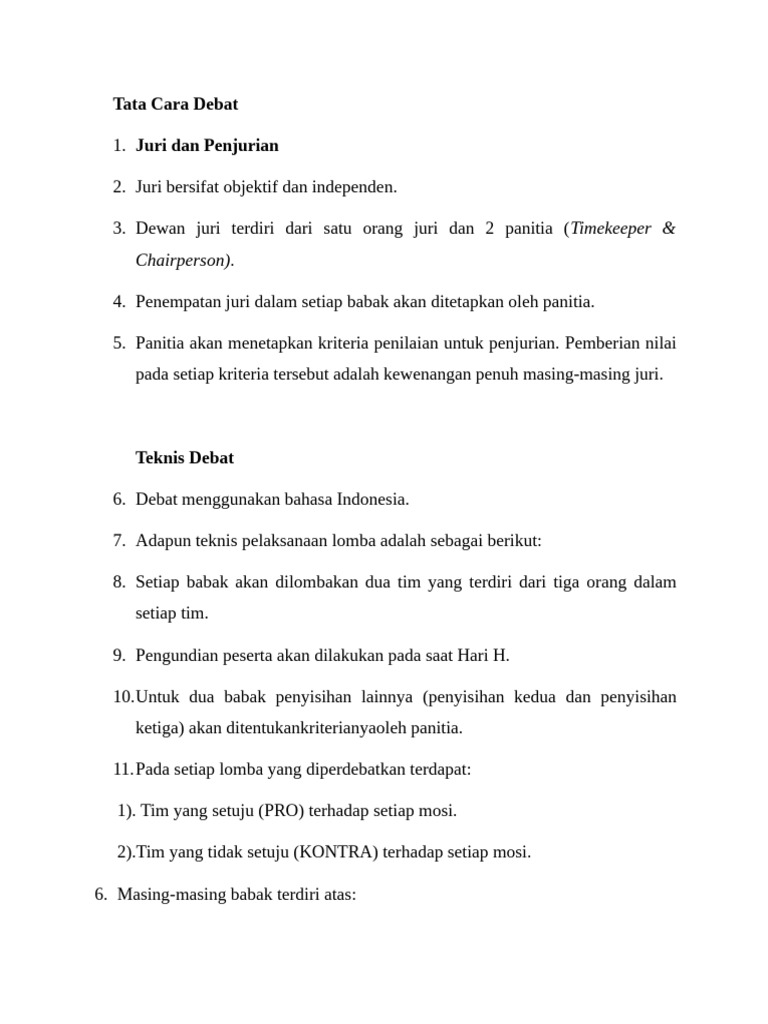 Tata Cara Debat | PDF