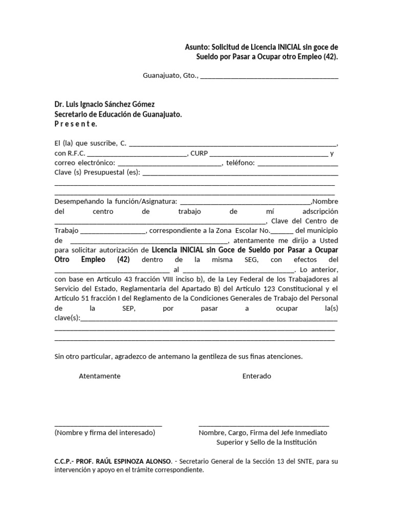 3. Licencia por pasar a otro empleo | PDF