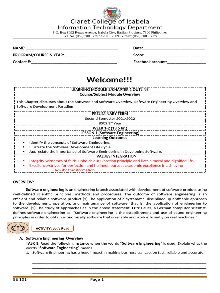 Welcome!!!: Claret College of Isabela | PDF