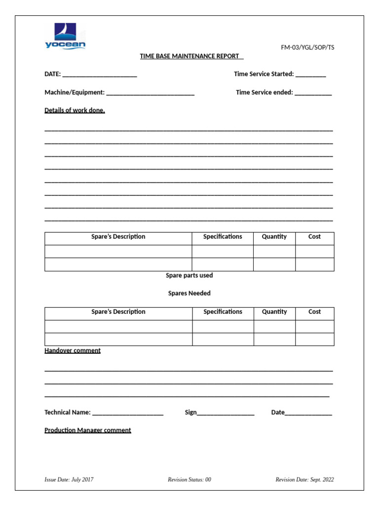 Time Base Maintenance Report | PDF