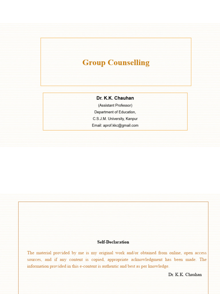 Group Counselling | PDF