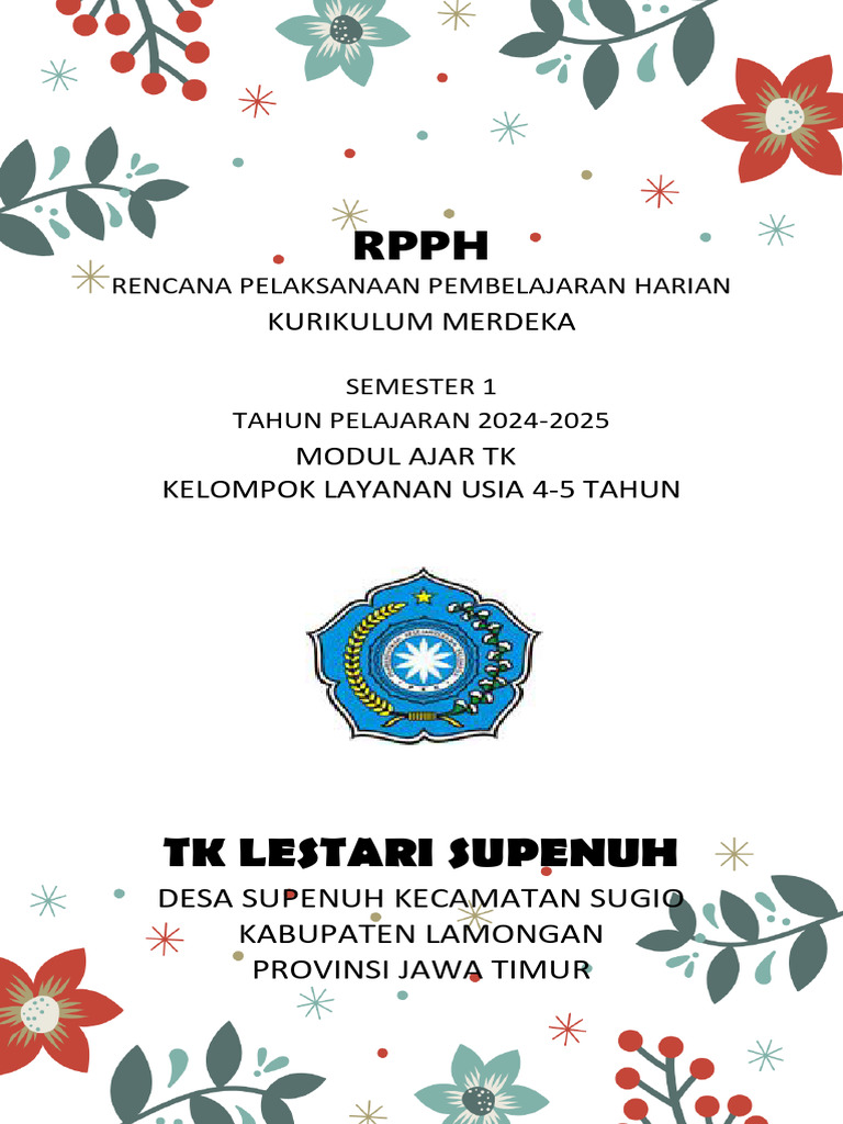 Kumer - RPPH - TK A - 4&5 Tahun - Smt1 | PDF