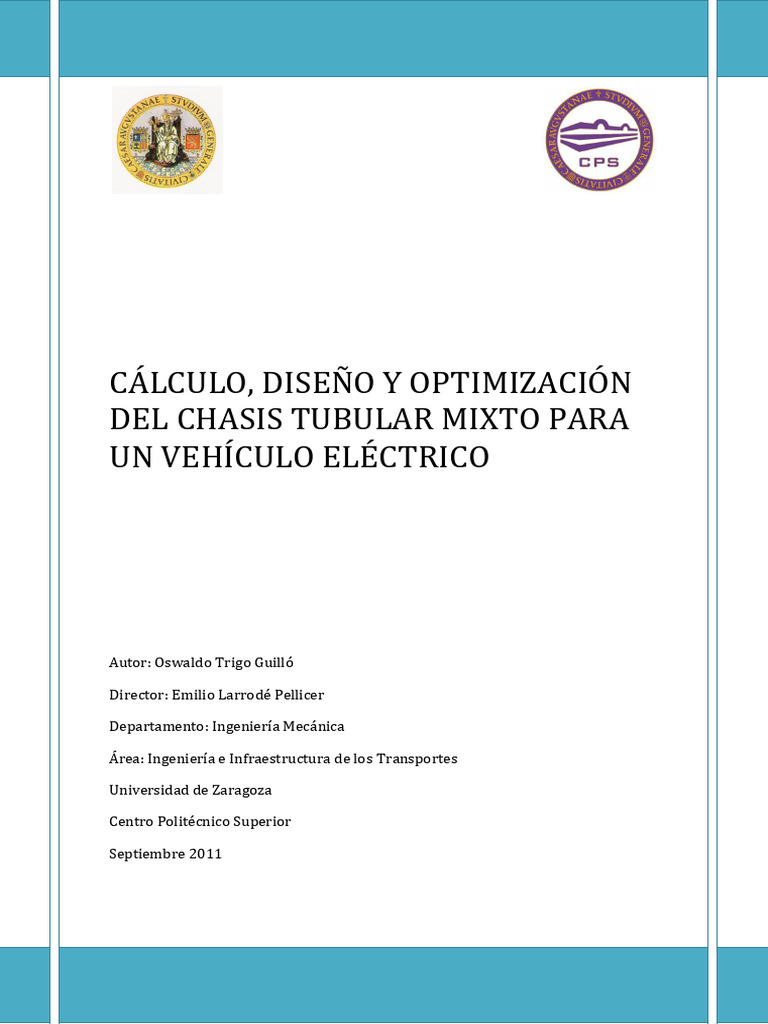 Calculo, Diseño, Optimizacion Chasis Tubular Vehiculo Electrico | PDF
