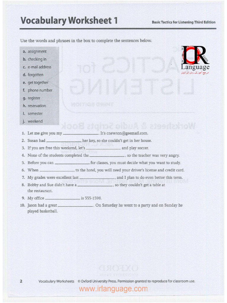 Basic Listening Unit 1 WB | PDF
