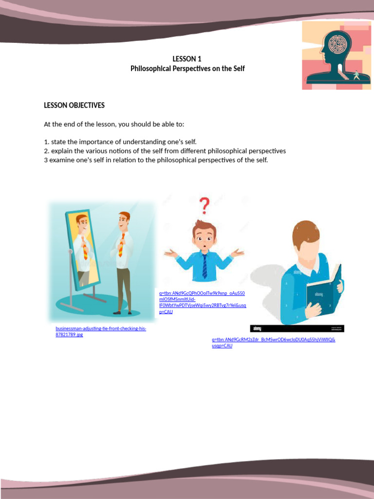 Lesson 1 Philosophical Perspective On The Self | PDF